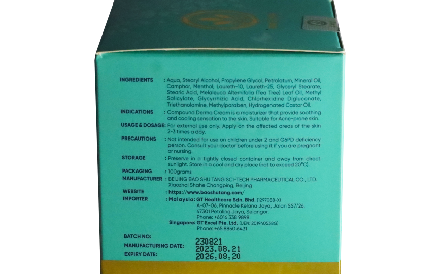 Bao Fu Ling® Compound Derma Cream 100g - GT Healthcare